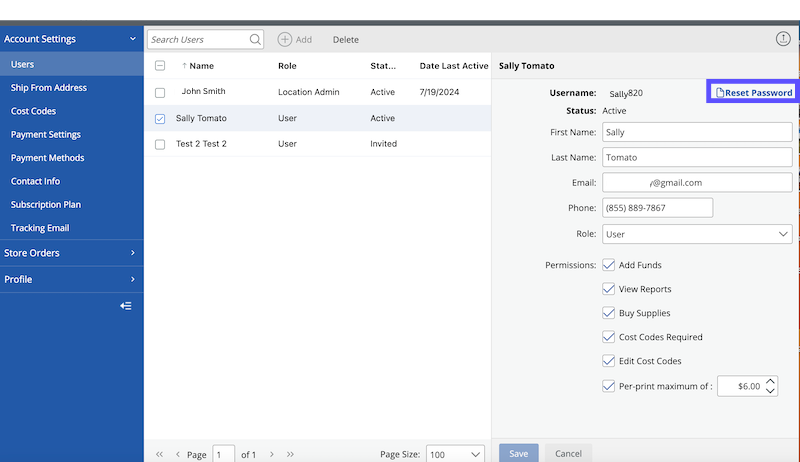 Manage Account Users – Stamps