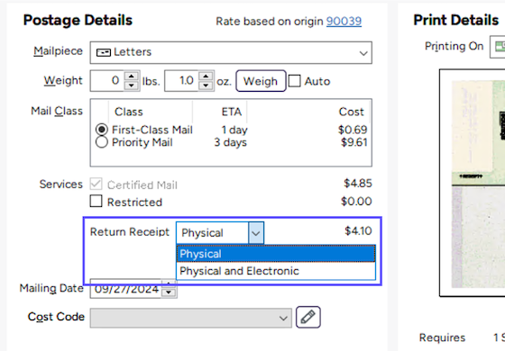 Send Certified or Registered Mail – Stamps