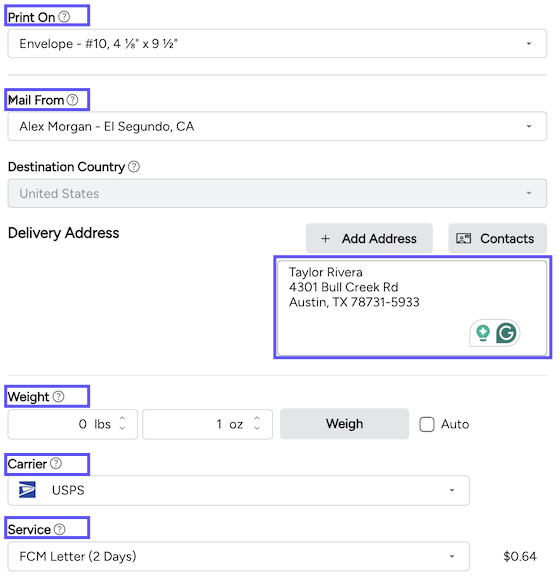 Send Certified or Registered Mail – Stamps
