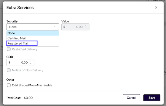 Send Certified or Registered Mail – Stamps